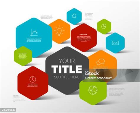 서 있는 육각형 상자에 다양한 정보가 포함된 간단한 인포그래픽 템플릿 0명에 대한 스톡 벡터 아트 및 기타 이미지 0명 기하 다이어그램 Istock