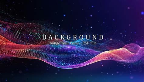 추상 흔들며 입자 기술 배경 디자인 생성 Ai 무료 Psd 파일