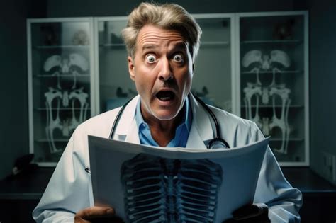 Premium Photo The Doctor Is Horrified And Shocked Holding An Xray Of