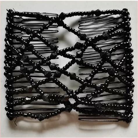 Double Hair Comb For Women Hair Combs With Elastic Beaded Rope