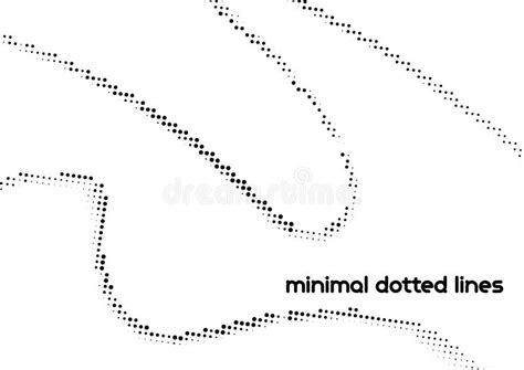 Minimal Dotted Curved Lines With Halftone Effect Black And White Graphics Stock Vector