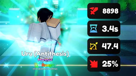 Max Level Evolved Reaper Uryu Antithesis Showcase Anime Adventures