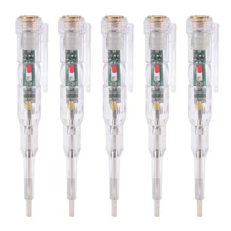 Goldmeet 5 Pcs Electrical Tester Pen Multifunctional Bright Led Light