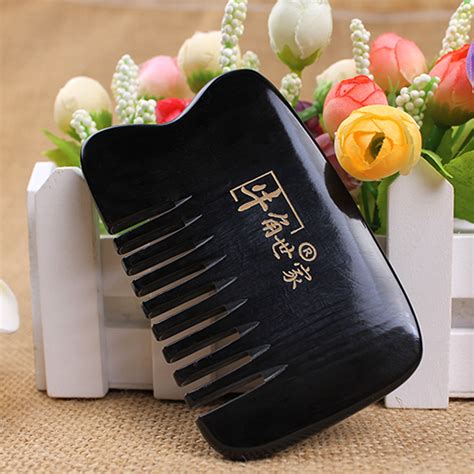 天然正品牛角板刮痧头疗胸部按摩梳子家用大齿头皮头部经络梳 虎窝淘