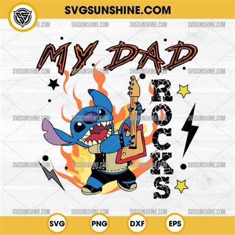 Stitch My Dad Rocks Svg Stitch Dad Svg Fathers Day Svg