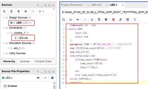 Smart ZYNQSP SL 版 工程八 补充 纯FPGA程序 固化至QSPI FLASH 你好FPGA
