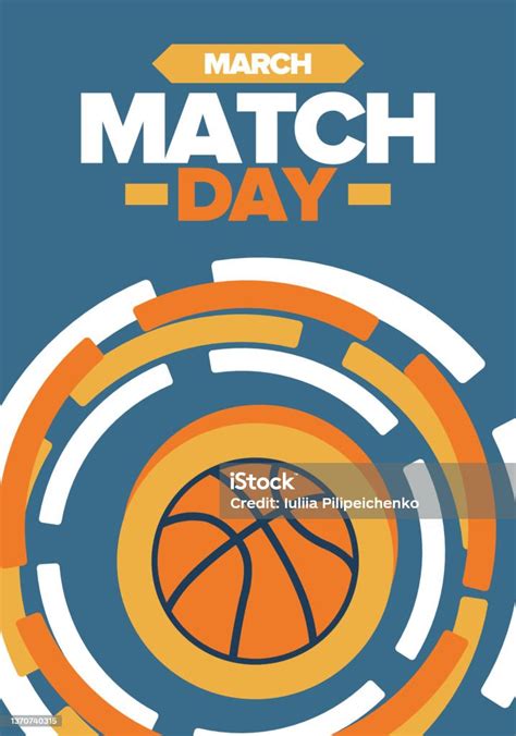 농구 경기의 날 3월 플레이오프 미국에서 슈퍼 스포츠 파티 시즌 챔피언십의 마지막 경기 프로 팀 토너먼트 농구공을 위한 공 스포츠 포스터 벡터 일러스트레이션 3월에 대한
