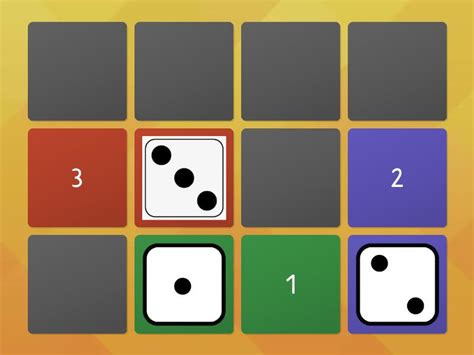 Number Dice Match 1 6 Matching Pairs