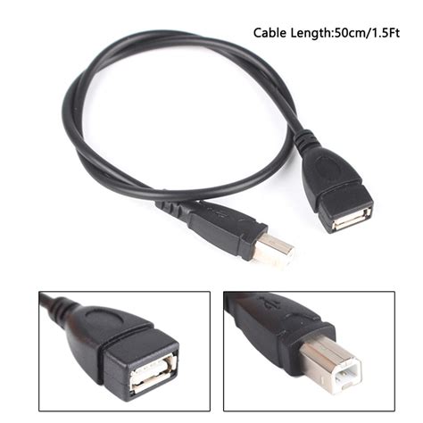 USB Type A Female To USB B Male Scanner Printer Extension Adapter Cable Shopee Philippines