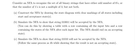 Solved Consider An NFA To Recognize The Set Of All Binary Chegg