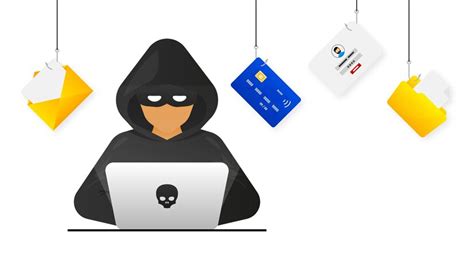 Premium Vector Hacker Cyber Criminal With Laptop Stealing User