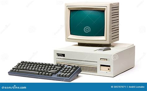 An Old Computer With A Keyboard And Mouse Stock Image Image Of Evolution Upgrades