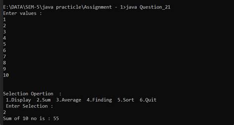 write a java program that will do sum of numbers find average find