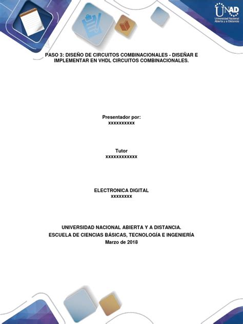 Paso 3 Diseño De Circuitos Combinacionales Pdf Vhdl Electrónica
