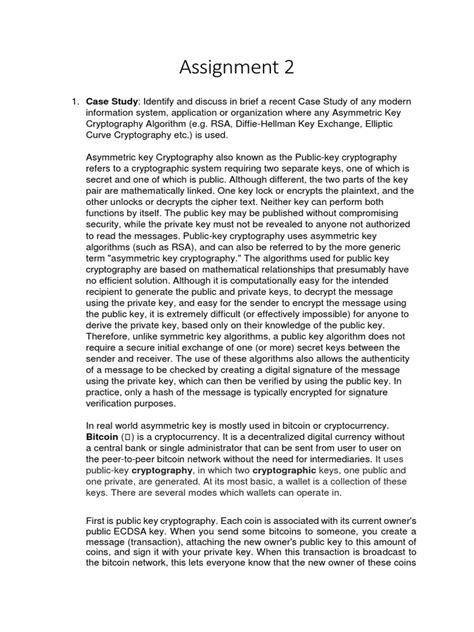 Assignment 2 Pdf Key Cryptography Public Key Cryptography