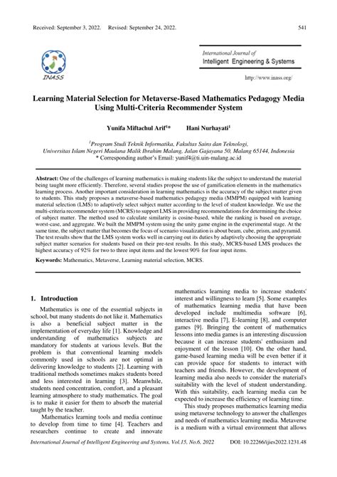 pdf learning material selection for metaverse based mathematics