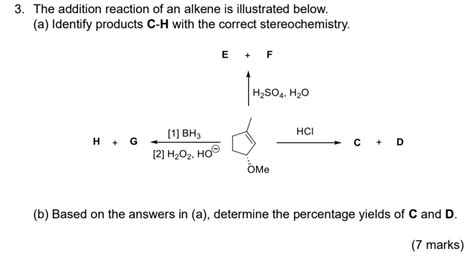 Solved The Addition Reaction Of An Alkene Is Illustrated