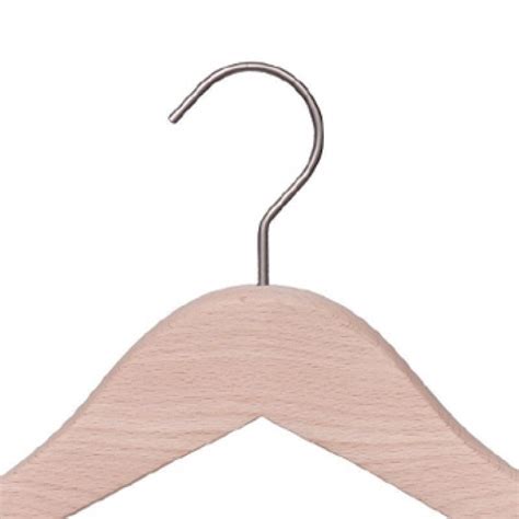 10 Perchas De Madera Natural 41 Cm