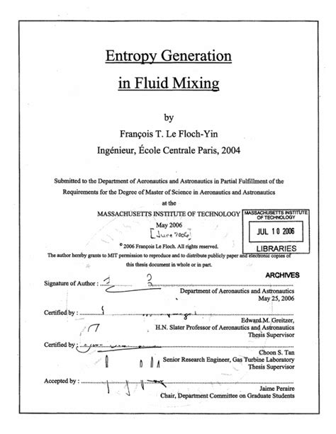 In Entropy Generation Fluid Mixing By