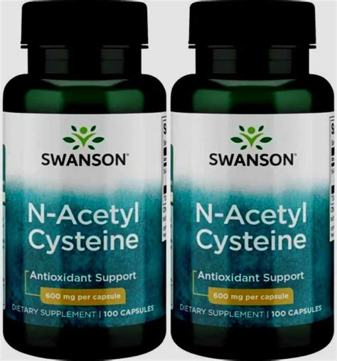 200 Caps Swanson Nac N Acetyl Cysteine 600mg Liver Health Antioxidant