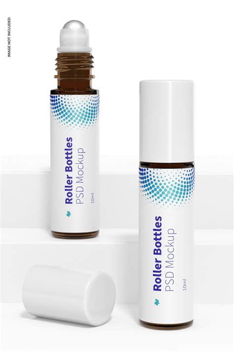 Premium Psd 10 Ml Roller Bottles Mockup Front View
