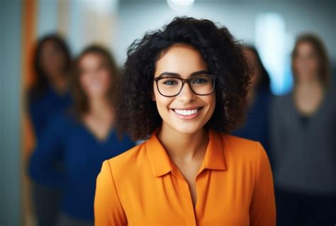 Premium Ai Image Beautiful Girl In Office Illustration Ai Generativexa
