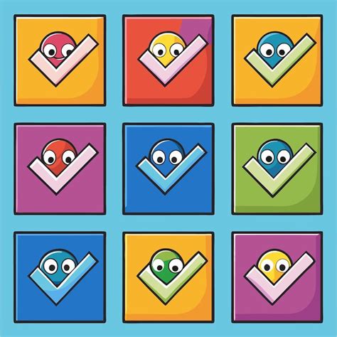 Premium Vector Colorful Check Mark Icons For Approval And Confirmation