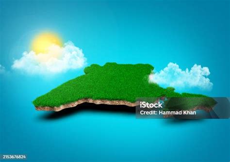 인도지도 토양 토지 지질학 횡단면 푸른 잔디와 바위 지상 텍스처 3d 그림 0명에 대한 스톡 사진 및 기타 이미지 0명 3