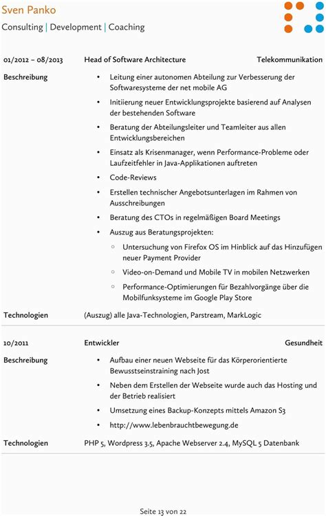 Lebenslauf Gestalten Java Lebenslauf Und Projektübersicht Pdf Kostenfreier Download Lebenslauf