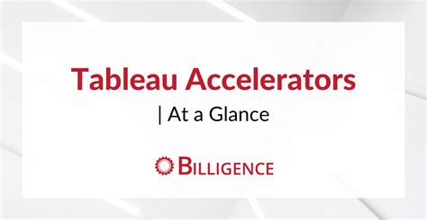 Tableau Accelerators At A Glance Billigence