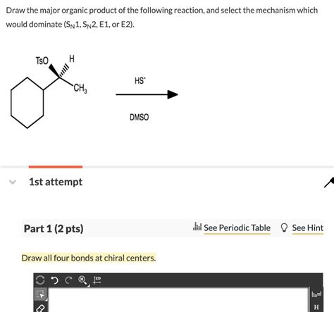 Solved Draw The Major Organic Product Of The Following Chegg