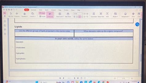 Solved Lipidsassignment On Organic Chemistry Complete The