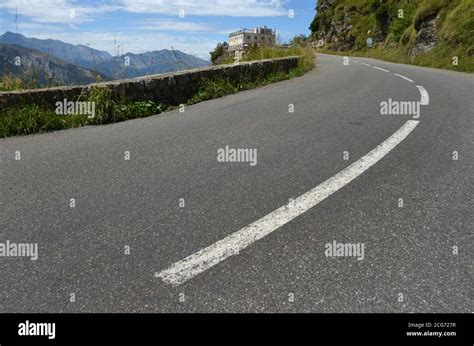The Road Leading To The Top Of The Aubisque Pass Col Daubisque In