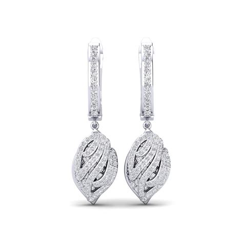 Womens Earring Pelkey In 05 Carat Round Cut 14ct White Gold Diamond