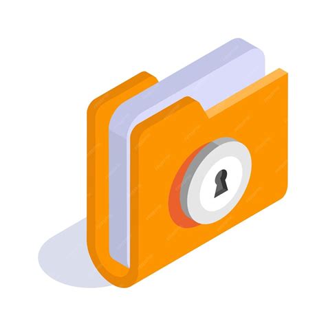 Premium Vector Encrypted Folder Isometric Icon Depicting Secure File Storage And Data Protection