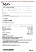 Actual 2024 AQA A Level GEOGRAPHY 7037 1 Paper 1 Question Paper Mark