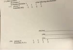 Solved Find Mean Mu Variance Sigma2 Standard Deviation
