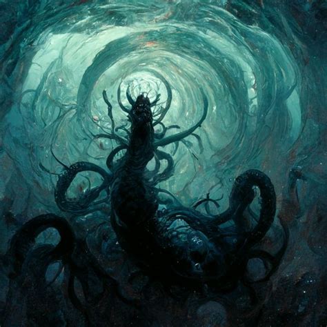 Eldritch Horror Dark Corruption Writhing Tentacles In Large Pool Of