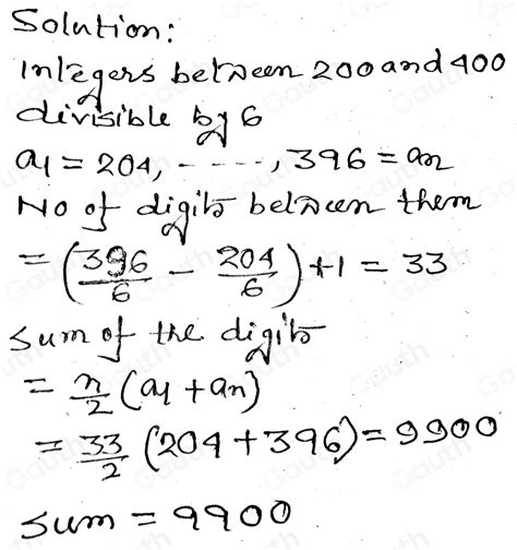 Solved T Find The Sum Of All Integers Between 200 And 400 That Are