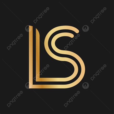Golden Flat Bound Design Of Uppercase Letters L And S Vector Shape Template S Png And Vector