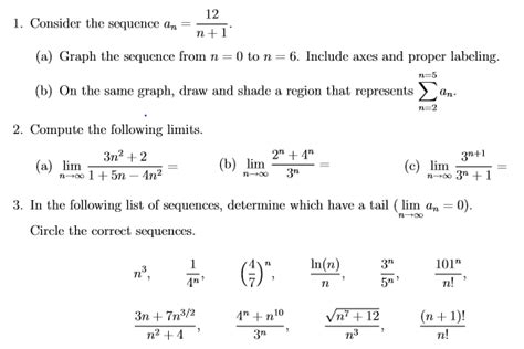 Solved Consider The Sequence An A Graph The Sequence Chegg