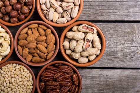 Mix Of Nuts Pistachios Almonds Walnuts Pine Nut Hazelnuts And