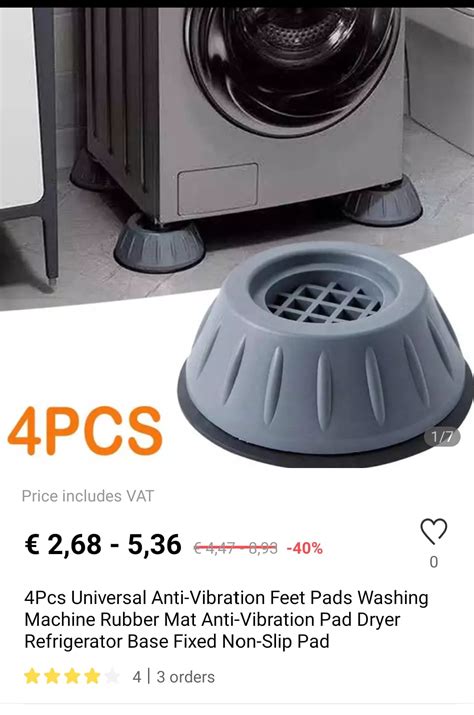 4 Sklendžių Nuo Slydimo Rinkinys Skalbimo Mašinai Novatoriškas Dizainas Sugeria Erzinantį