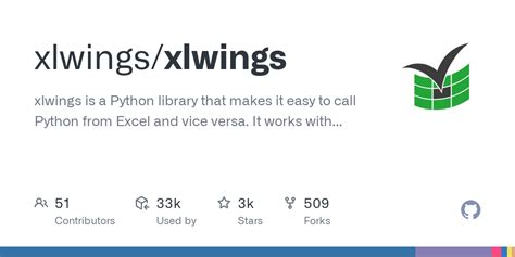 GitHub Xlwings Xlwings Xlwings Is A Python Library That Makes It Easy To Call Python From