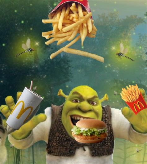 Shrek Eating Mc Chicken On Mcdonalds Foto Divertenti Dreamworks