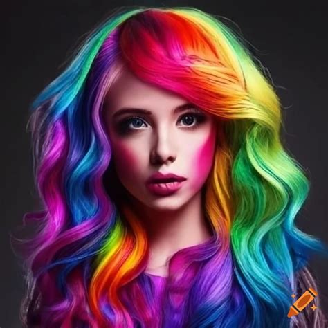 Vibrant Rainbow Colored Hair