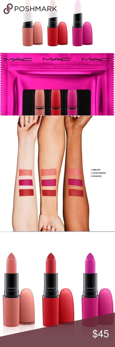 MAC Shiny Pretty Things Lip Trio Kit Shiny Pinky Rose Womens Makeup