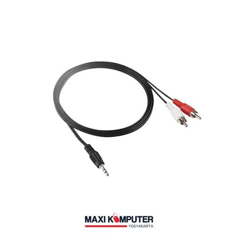 Aux Jack Mm To Rca L R Silver Plated M Cable Kabel Audio Maxi Komputer