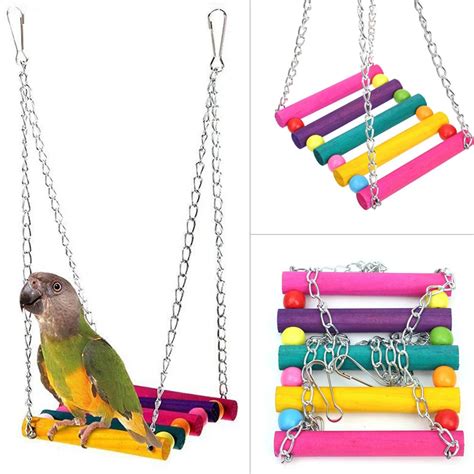 Bird Swing Toys Parakeet Perches Hanging Cage Toy For Conures Parrots