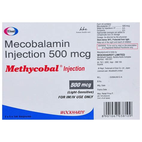 Methycobal MCG Injection X Ml Uses Side Effects Price Apollo Pharmacy